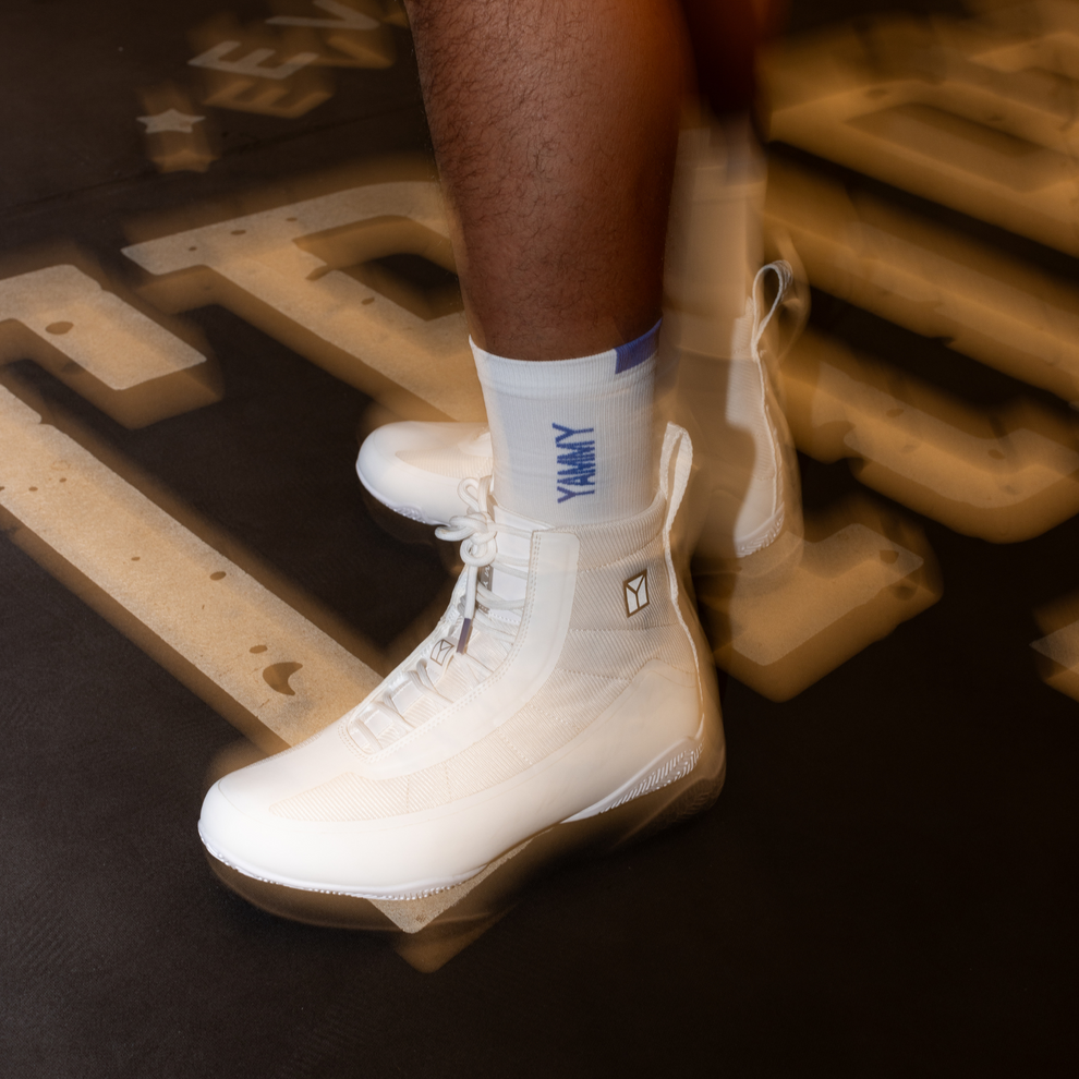YAMMY Boxing- Flux Mid Whiteout Boxing Boots.